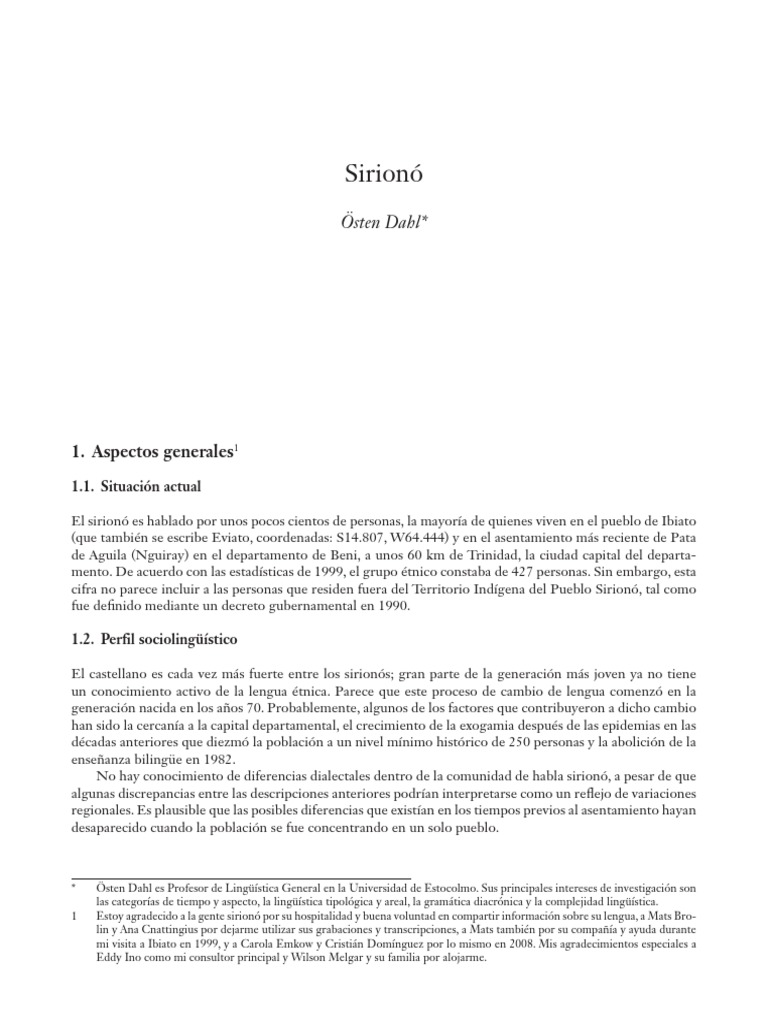 Siriono Crevels Muysken Lenguas de Bolivia III 2014-8 | PDF | Verbo | Vocal