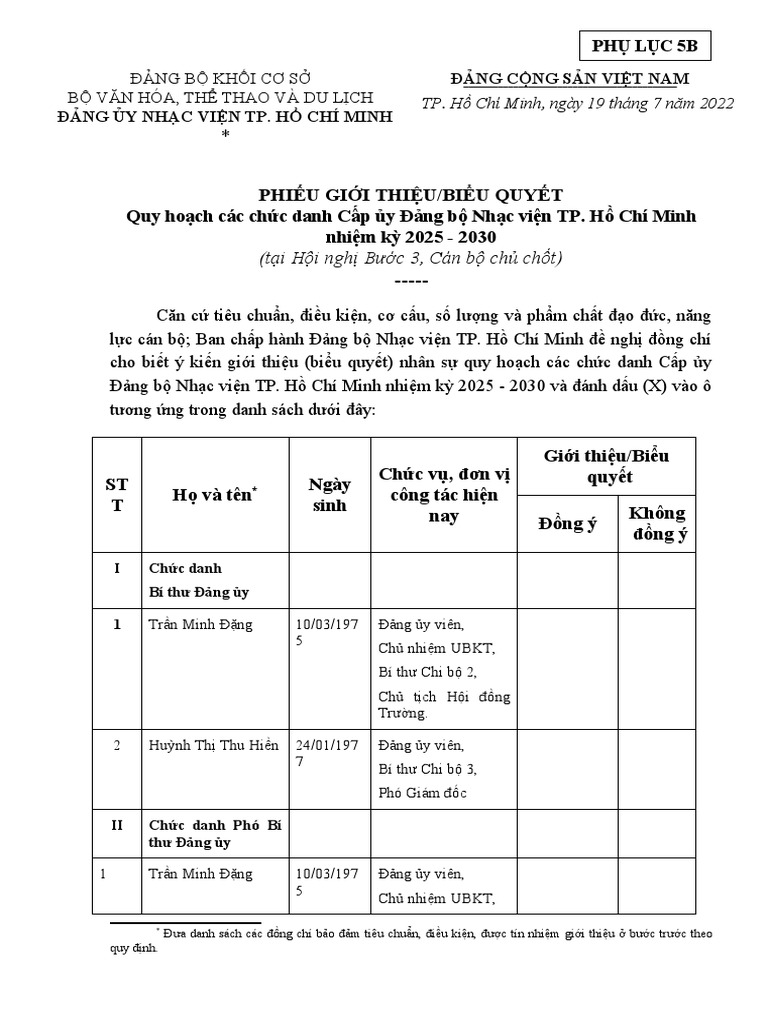 3.2022 - Mau 5B-Mau Phieu o Cac Buoc | PDF