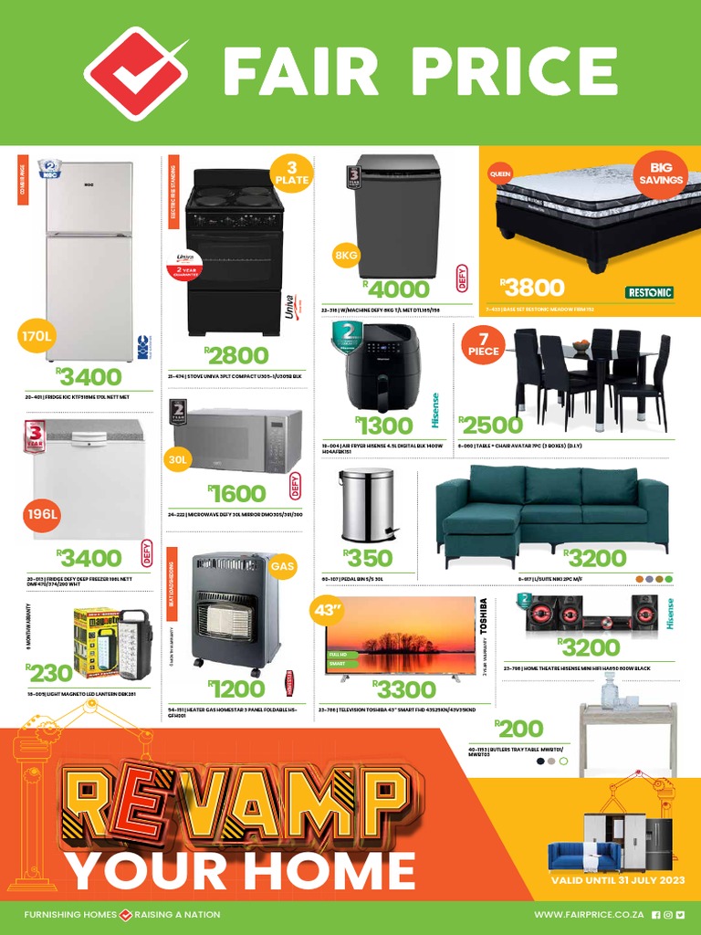 Fair Price Appliance and Furniture Deals | PDF | Manufactured Goods ...