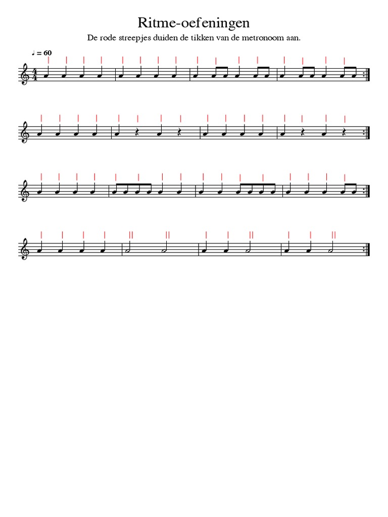 Ritme-Oefeningen 1 | PDF