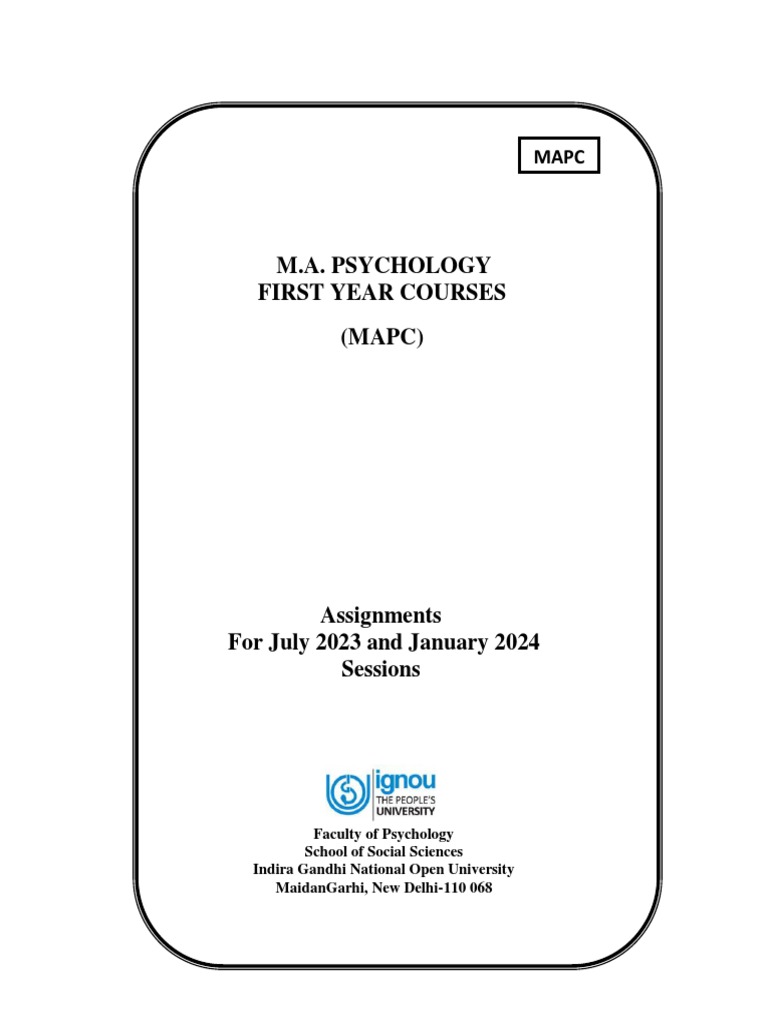 M.A. Psychology First Year Courses (MAPC) | PDF | Statistics | Survey Methodology