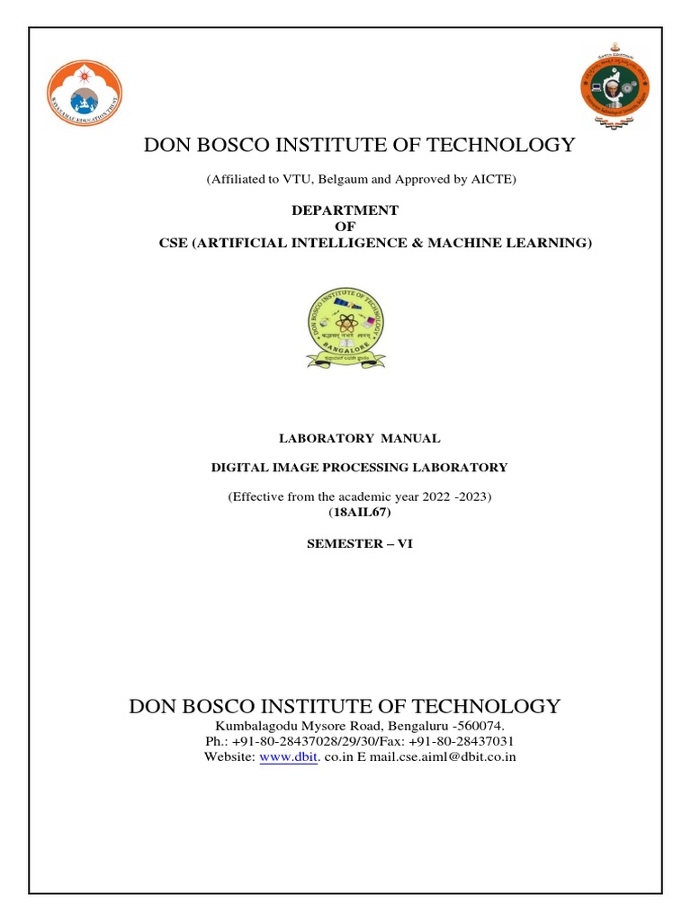 Digital Image Processing LAB MANUAL 6th Sem-Final | PDF | Color | Image ...