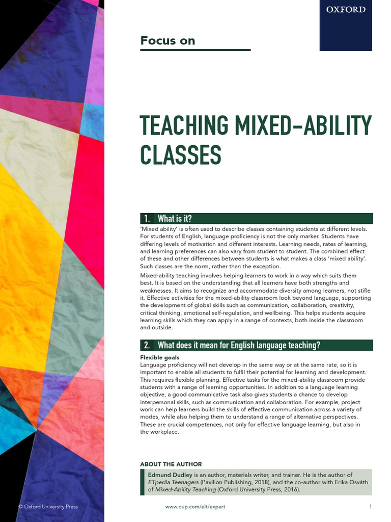 Oup Focus Mixed Ability Teaching | PDF | Learning | Motivational