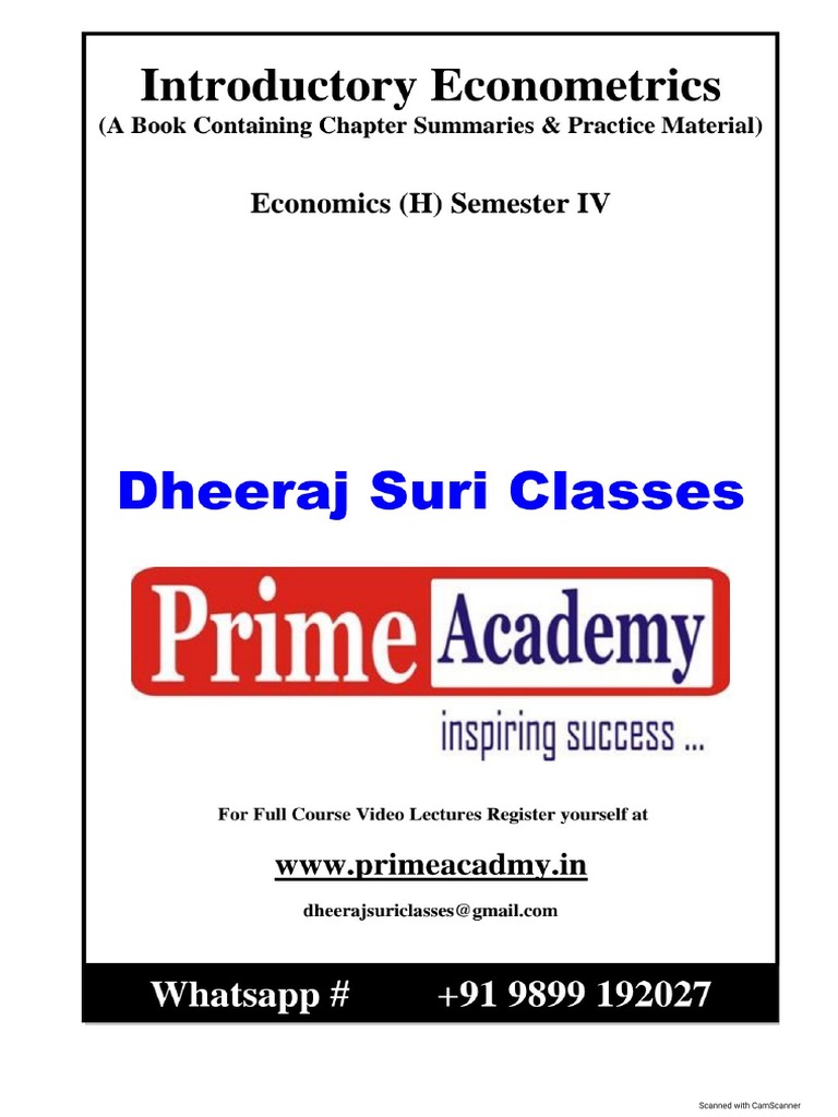 Econometrics Question Bank Pdf
