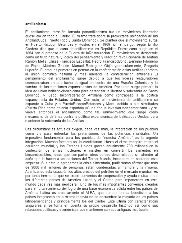Antillanismo | PDF | República Dominicana | America latina