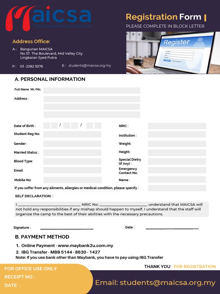 01.REGISTRATION FORM - Leadership Camp 2023 | PDF
