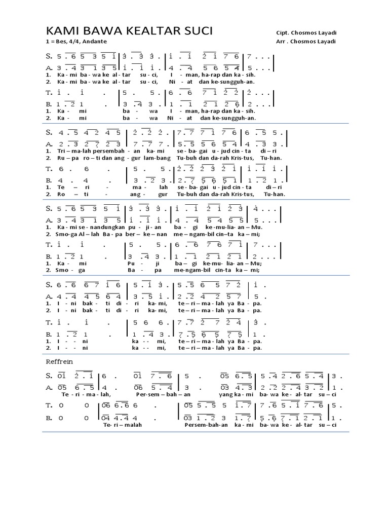 Kami Bawa Kealtar Suci | PDF
