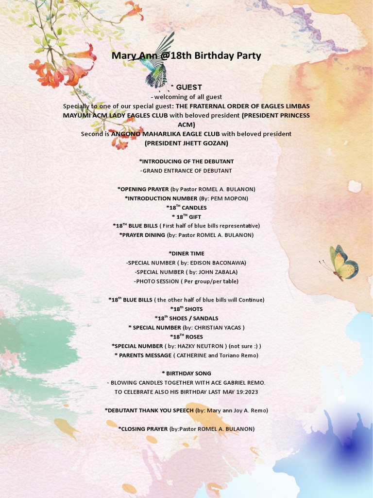 Program Ann 18th | PDF