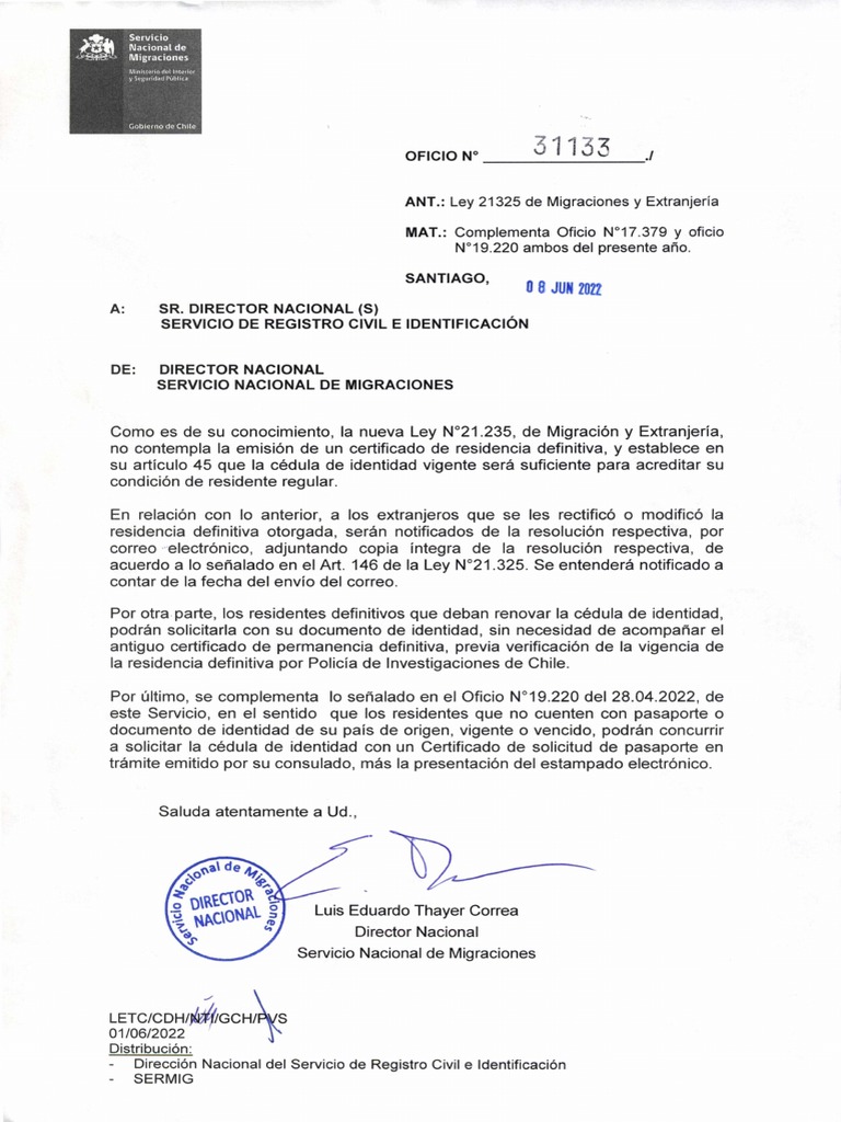 Oficio A Registro Civil | PDF | Gobierno y personalidad | Gobierno Oficio A Registro Civil | PDF | Gobierno y personalidad | Gobierno