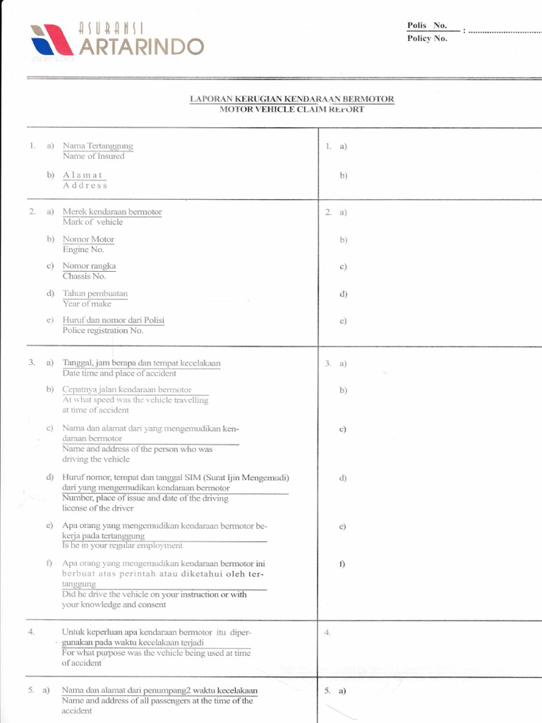 Form Klaim 1 & 2 | PDF