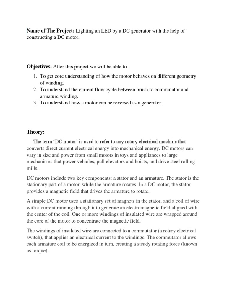 DC Motor Construction and Operation Guide | PDF | Electric Motor ...