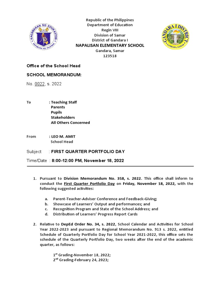 First Quarter Portfolio Day Memo | PDF