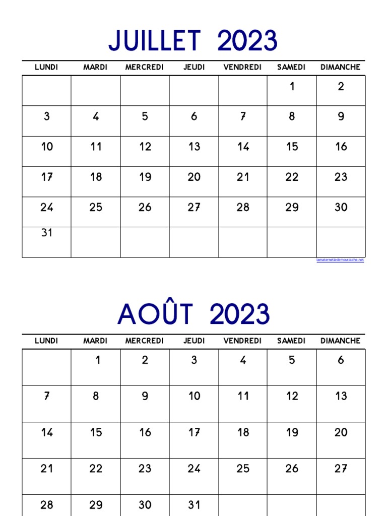 Calendrier 2023-2024 Moustache | PDF