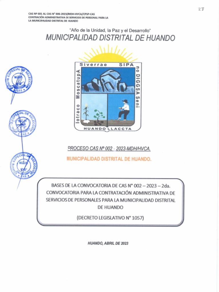Convocatoria #002-2023 Huando | PDF