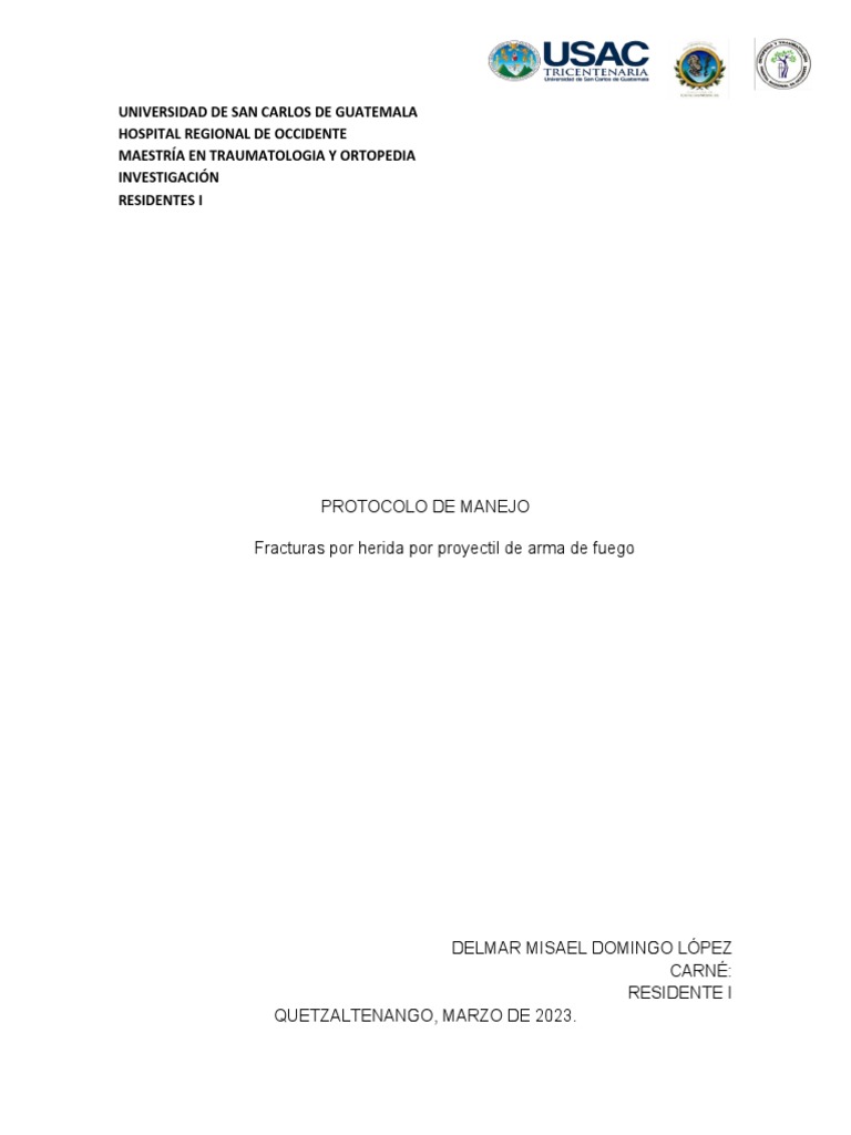 Protocolo de Manejo de Fracturas Por Hpaf | PDF | Rodilla | Hueso