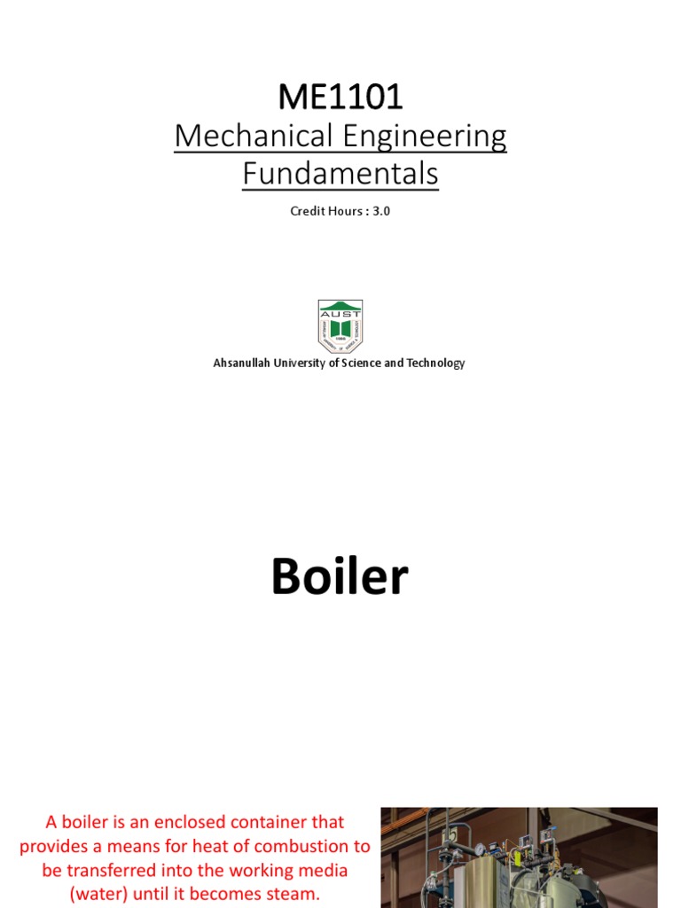 ME1101 Boiler | PDF | Steam | Mechanical Engineering