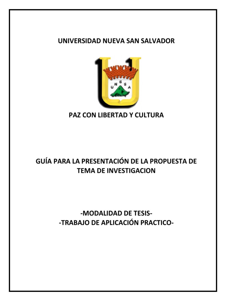 Guia para Presentacion de Tema de Tesis - Unssa | PDF | Teoría | Hipótesis