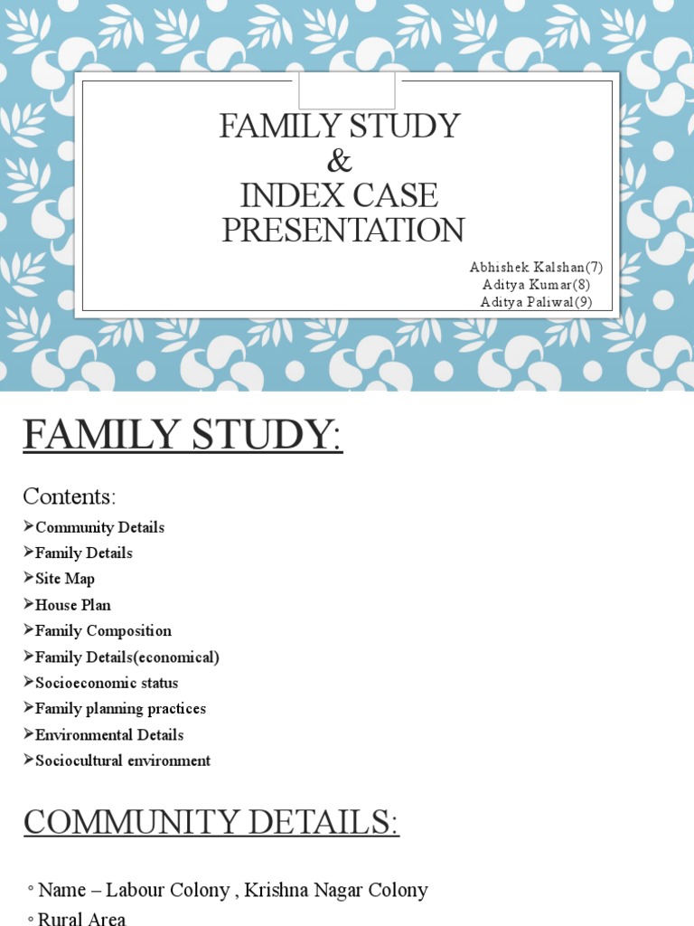 Family Study | PDF | Meal