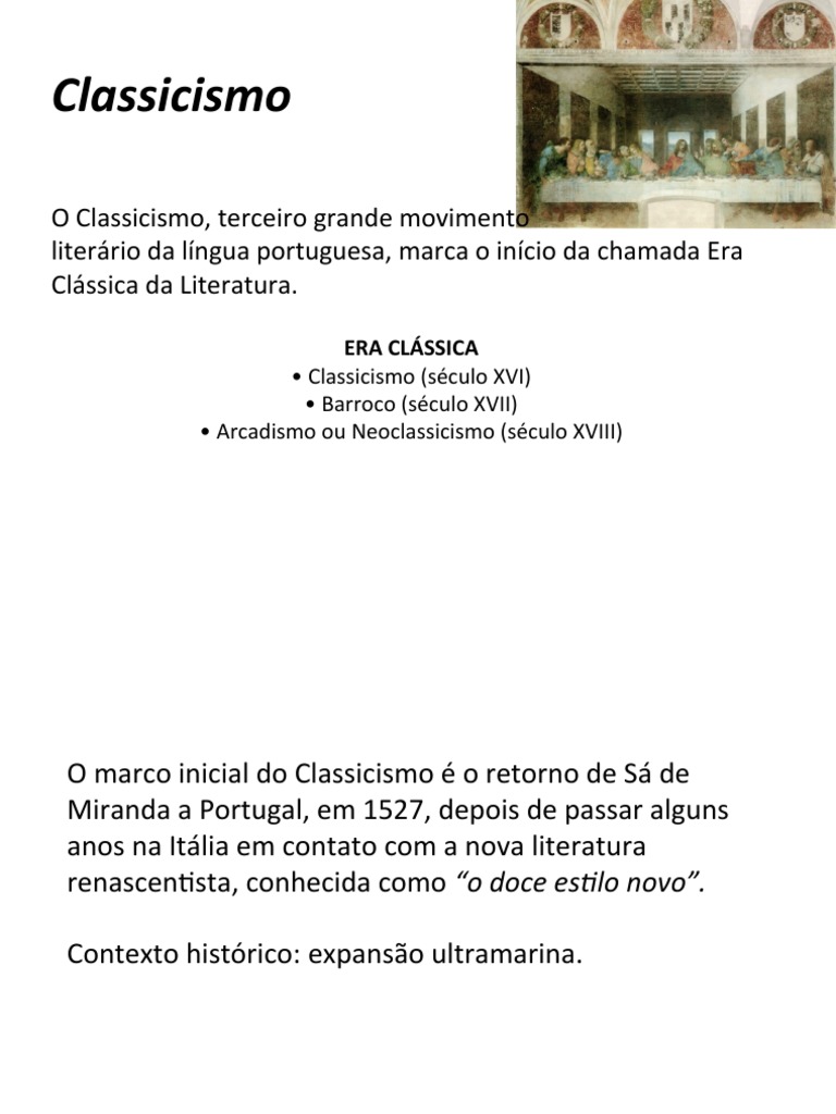 Classicismo Pronto | PDF | Classicismo | Poesia épica