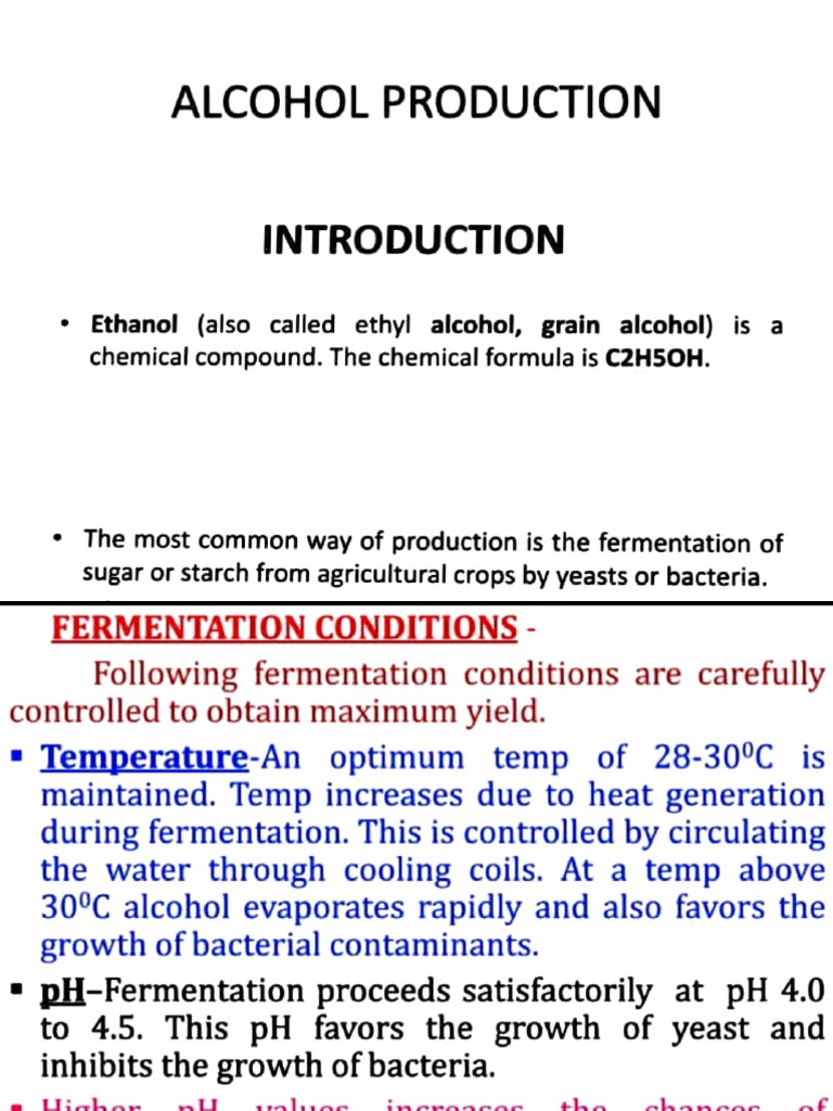 Alcohol Production | PDF | Fermentation | Yeast