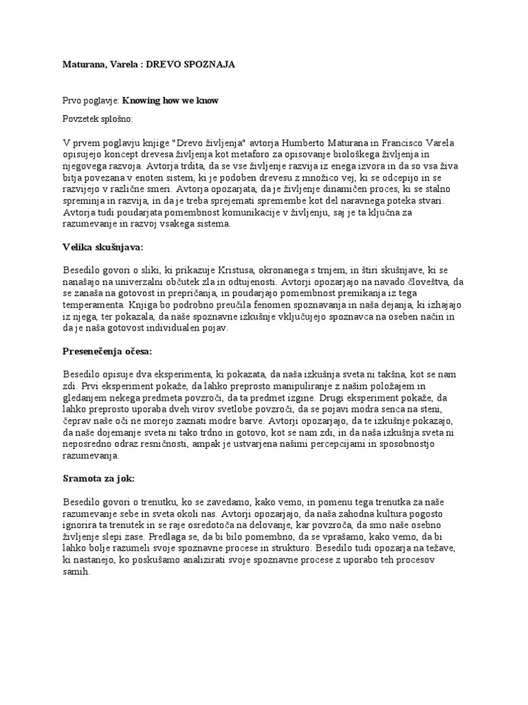 Zapiski Drevo Spoznanja | PDF