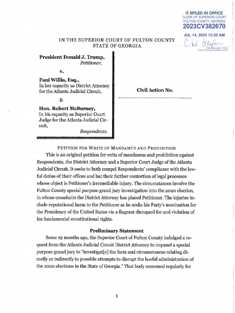 2023CV382670 - Petition | PDF | Prosecutor | Grand Jury