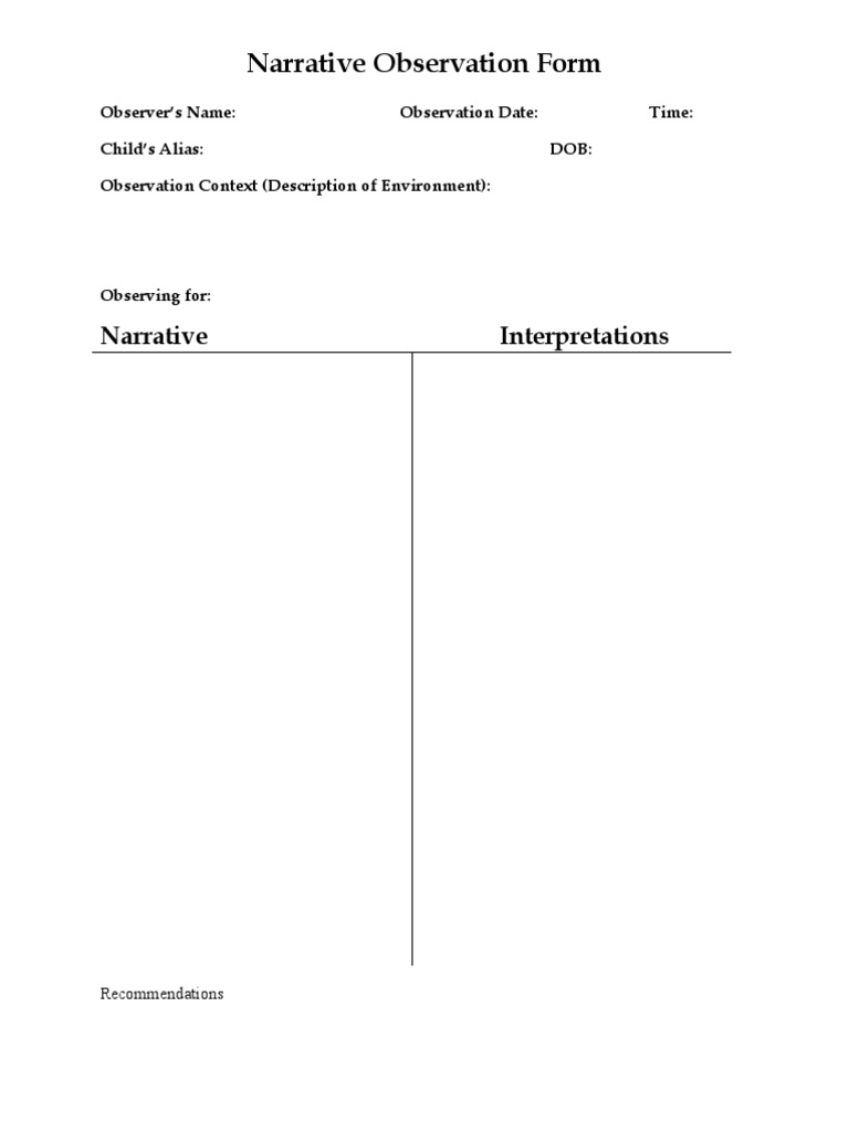 Child Observation Guide | PDF | Self-Improvement