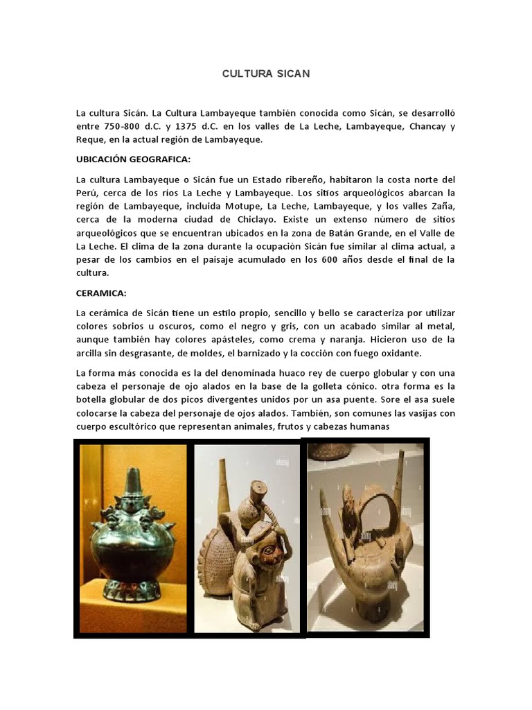 Cultura Sican | PDF