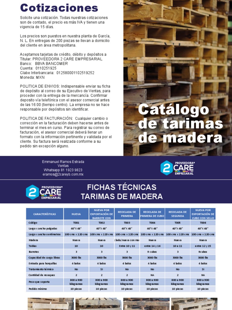 Cotización de Tarima 40 x 48 | PDF