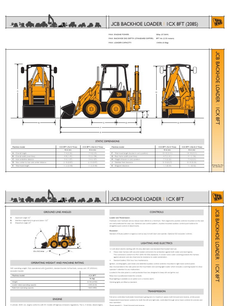 ICX 8FT (208S) Specalog | PDF | Loader (Equipment) | Horsepower