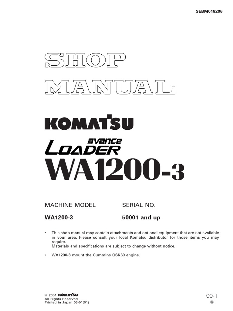 WA1200-3 Shop Manual Overview | PDF | Troubleshooting | Welding
