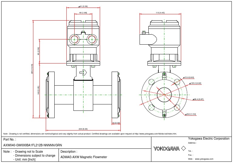 AXW040-GW000BA1FL212B-NNNNNGRN-YokogawaFieldInstrumentDivision ...