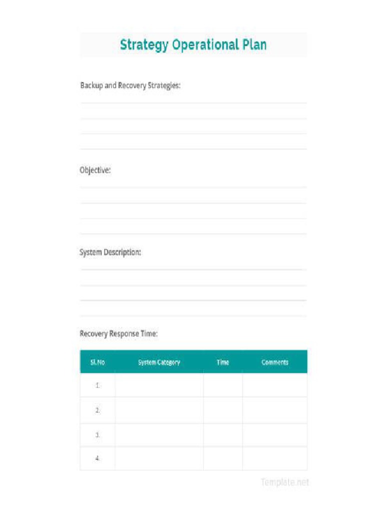 Simple Operational Plan Template Example | PDF