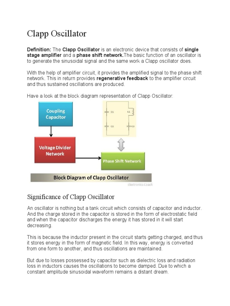 Clapp Oscillator | PDF | Electronic Oscillator | Capacitor