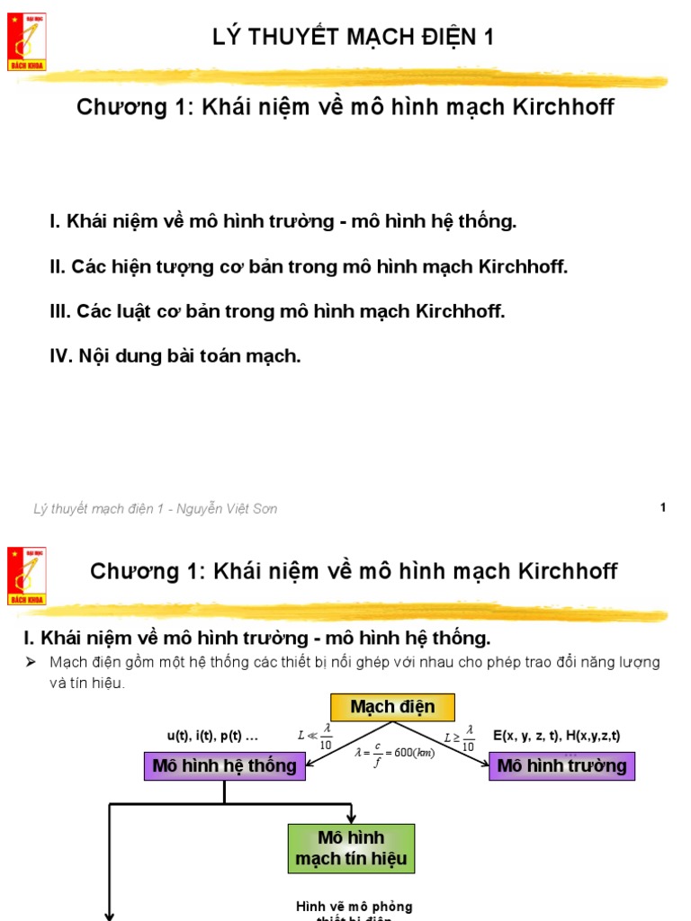 EE2021 - Chuong 01 - Khai Niem Mo Hinh Mach Kirchhoff | PDF