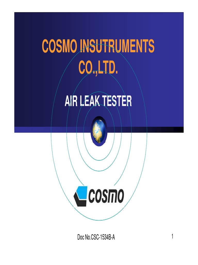 Cosmo Instruments Presentation | PDF | Iso 9000 | Leak