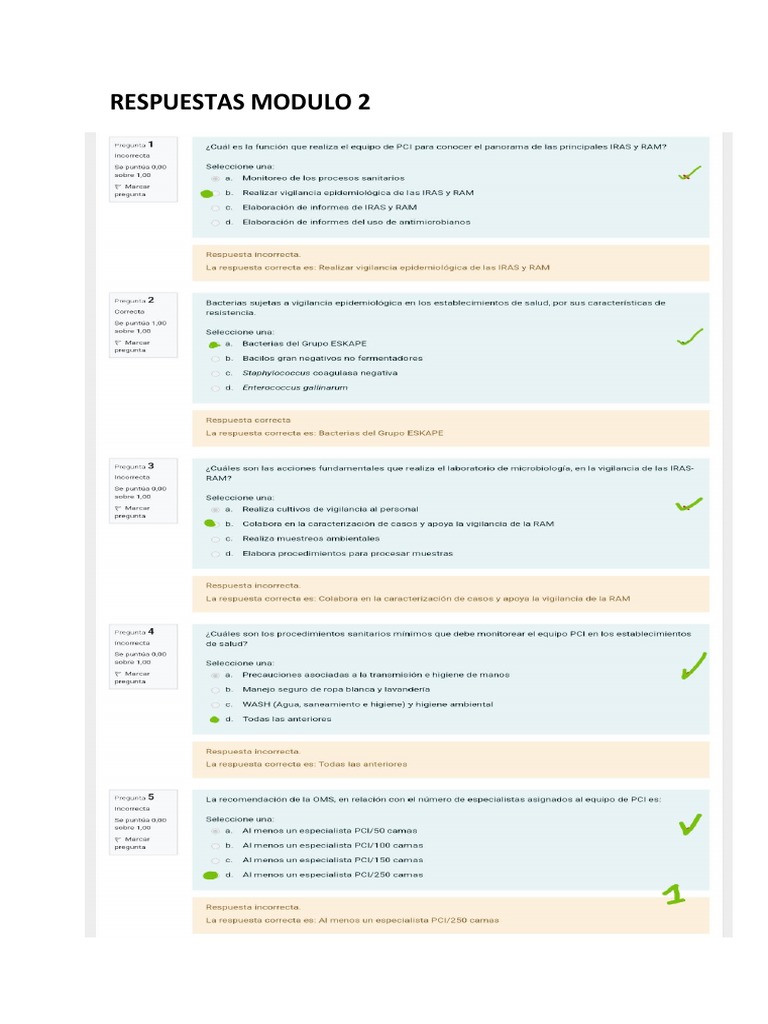 RESPUESTAS J Curso Básico de Prevención y Control de Infecciones ... RESPUESTAS J Curso Básico de Prevención y Control de Infecciones ...