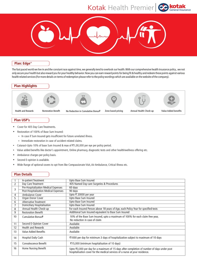KHP - One Pager - Edge - 05112018-2-1 | PDF | Insurance | Hospital