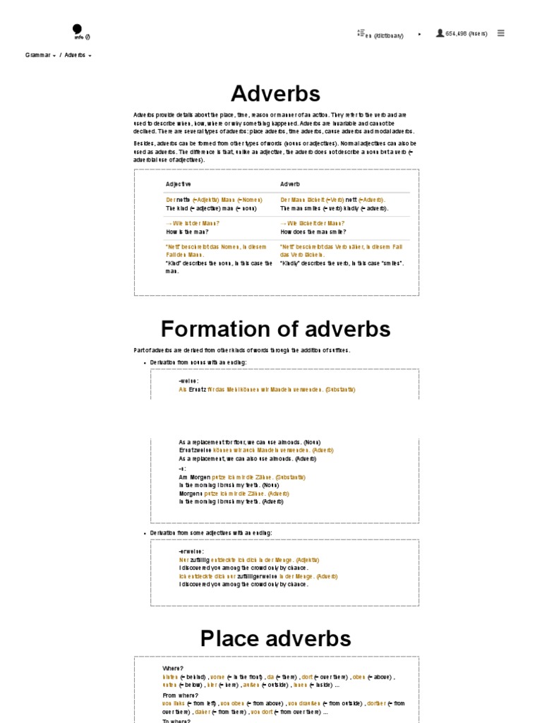 Understanding German Adverbs Explained | PDF | Adverb | Adjective