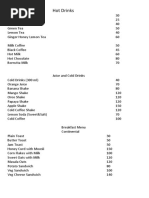 Sangeetha Vegetarian Restaurant Menu | PDF