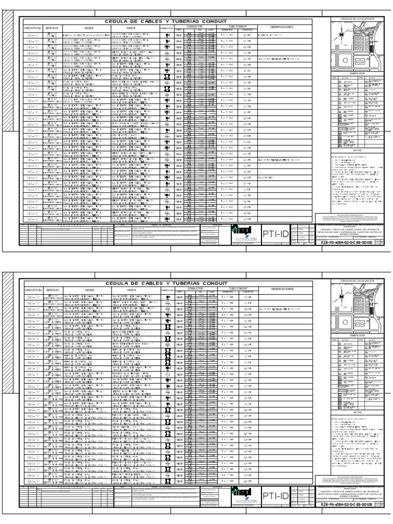 Cedula de Cables Y Tuberias Conduit: Pti-Id | PDF