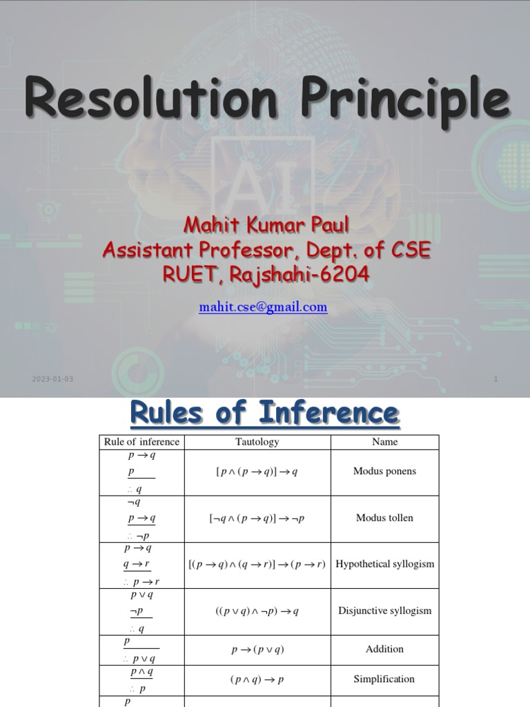 8.resolution Principle | PDF | Syntax (Logic) | Logical Truth
