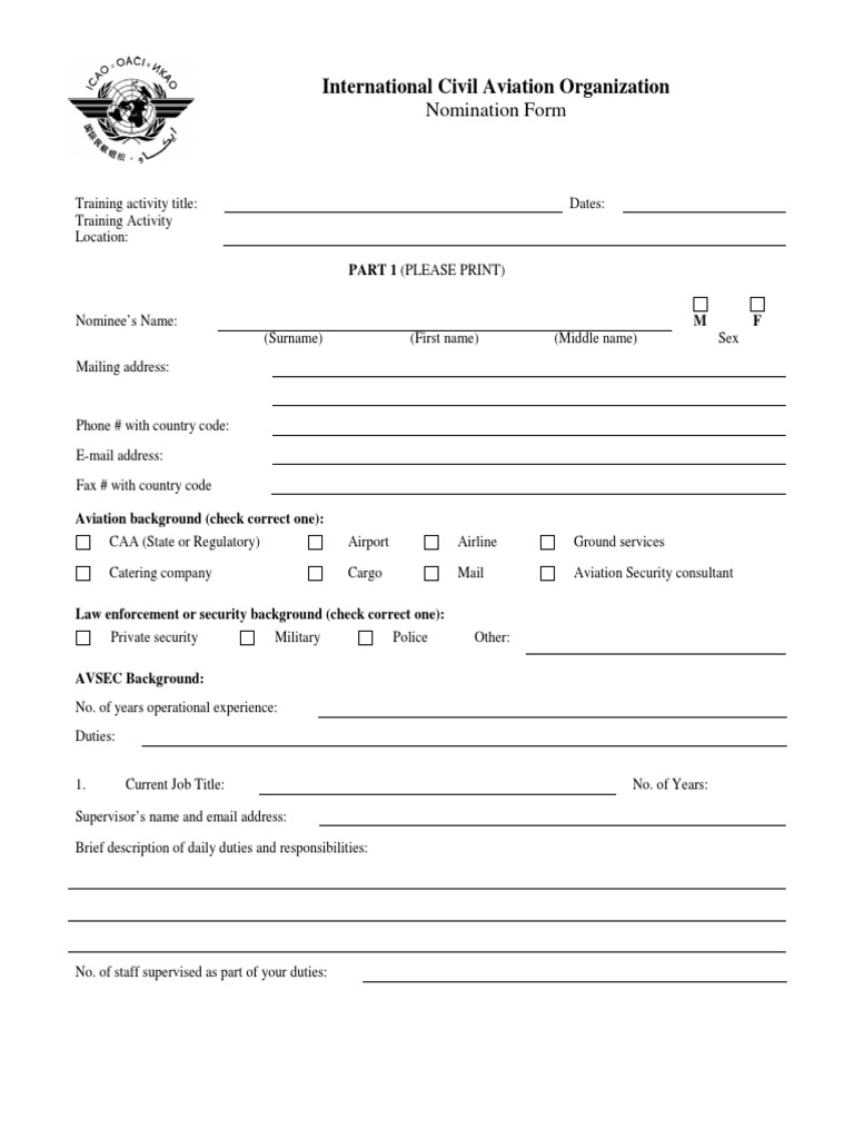 Nomination Form English | PDF | Government