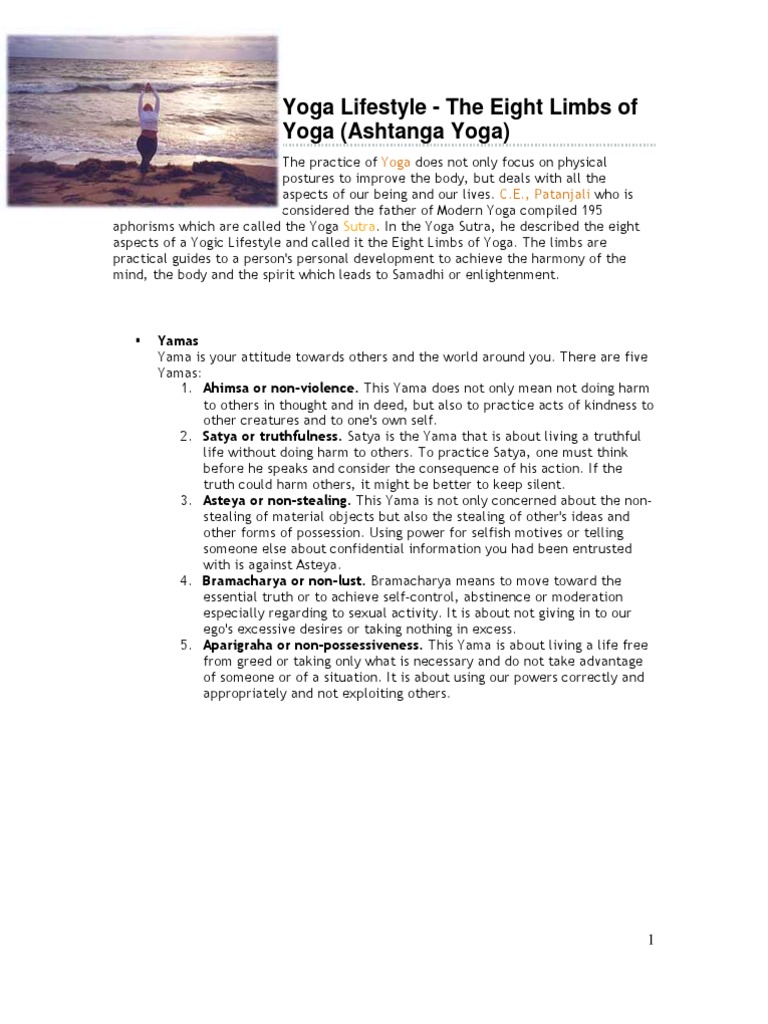 Yoga Ideology - Yam and Niyam | PDF | Yoga | Indian Philosophy