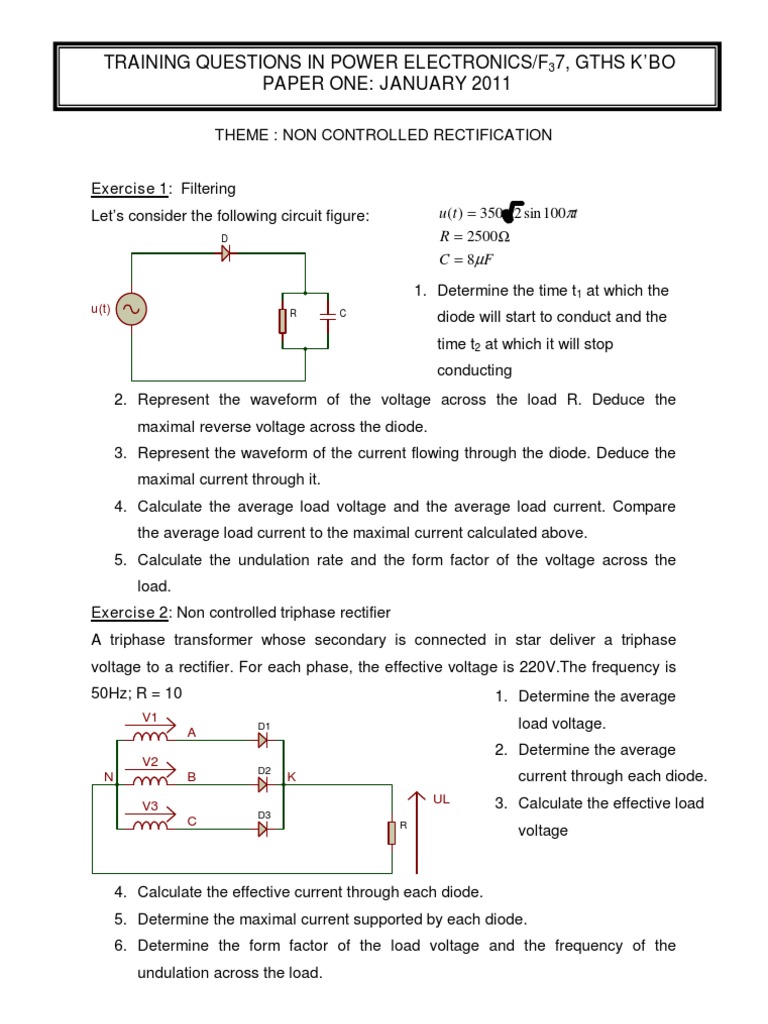 Homework in Power Electronics | PDF | Rectifier | Diode