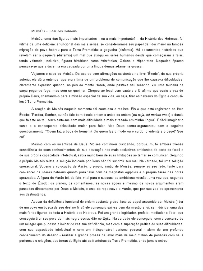 A Vida De Moises Pdf Moisés Aarão