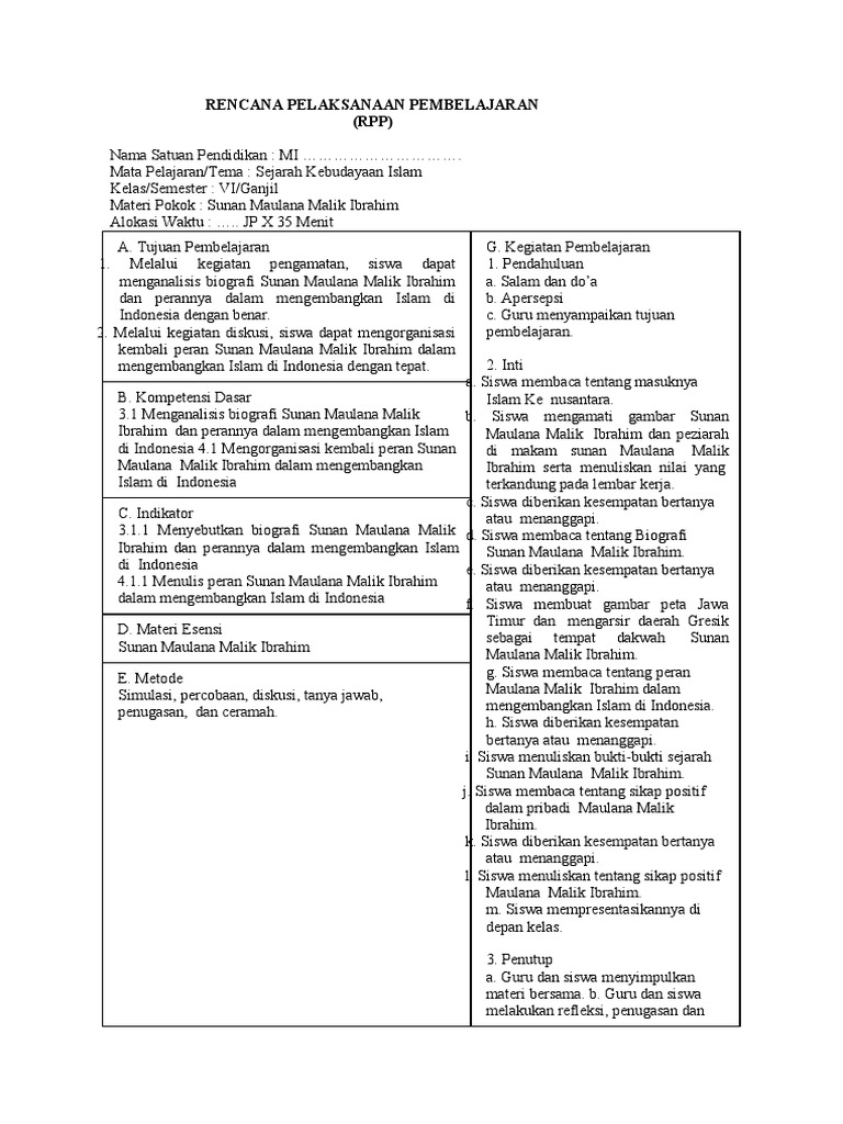 RPP Ski 6 BLM Edit | PDF | Seni & Disiplin Bahasa