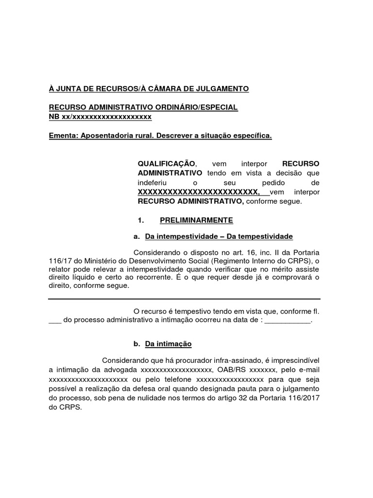 Modelo de Recurso Administrativo | PDF | Justiça | Crime e Violência Modelo de Recurso Administrativo | PDF | Justiça | Crime e Violência