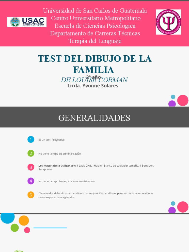 Explicación Test de La Familia Louise Corman | PDF | Dibujo