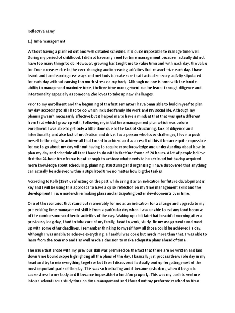 Time Management Reflection - 053714 | Download Free PDF | Nursing ...